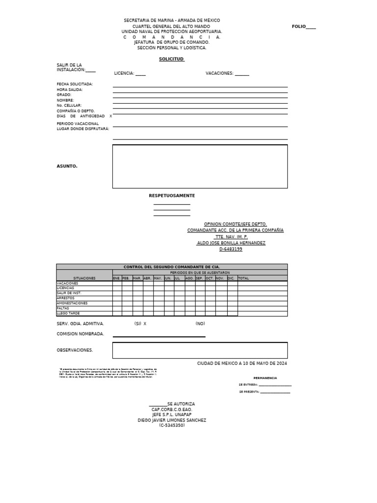 Formato Licencia Act | PDF