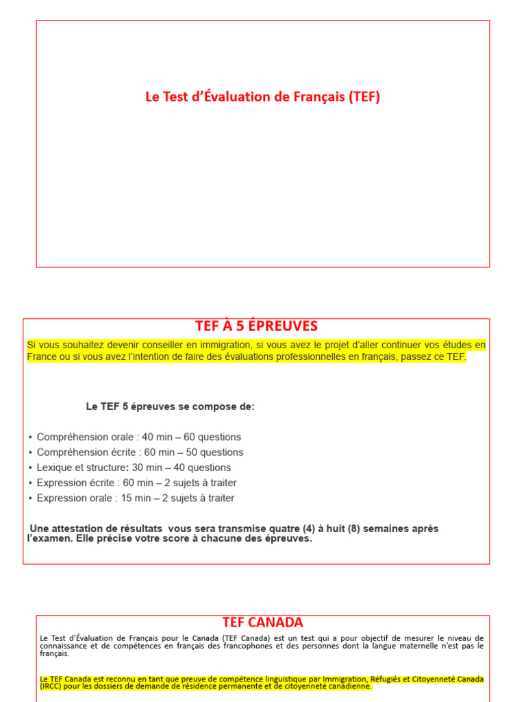 0TEF - Le TEF | PDF