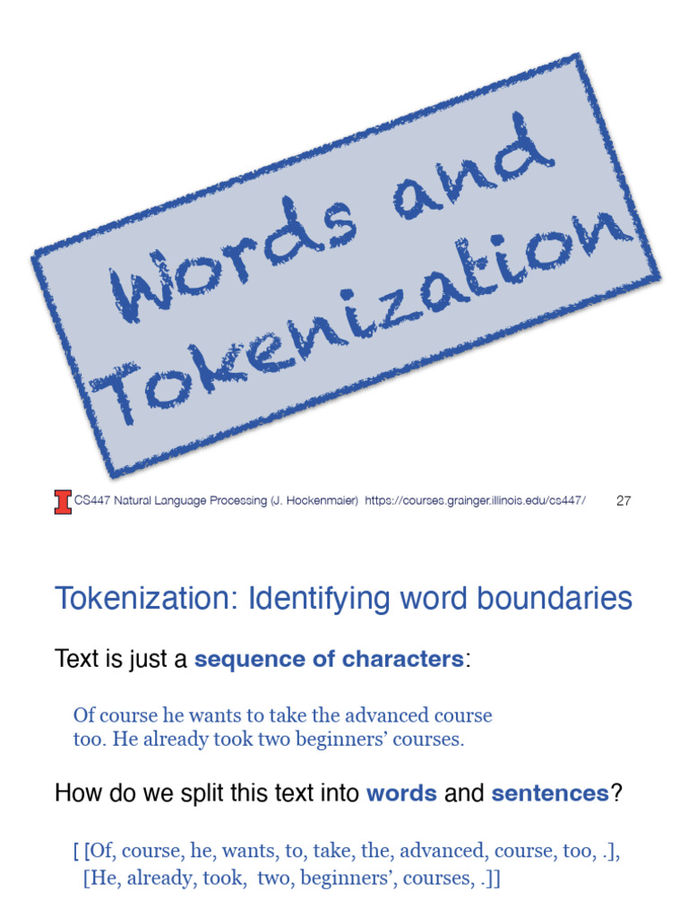 Lecture02 Tokenization | PDF | Vocabulary | Foreign Language Studies