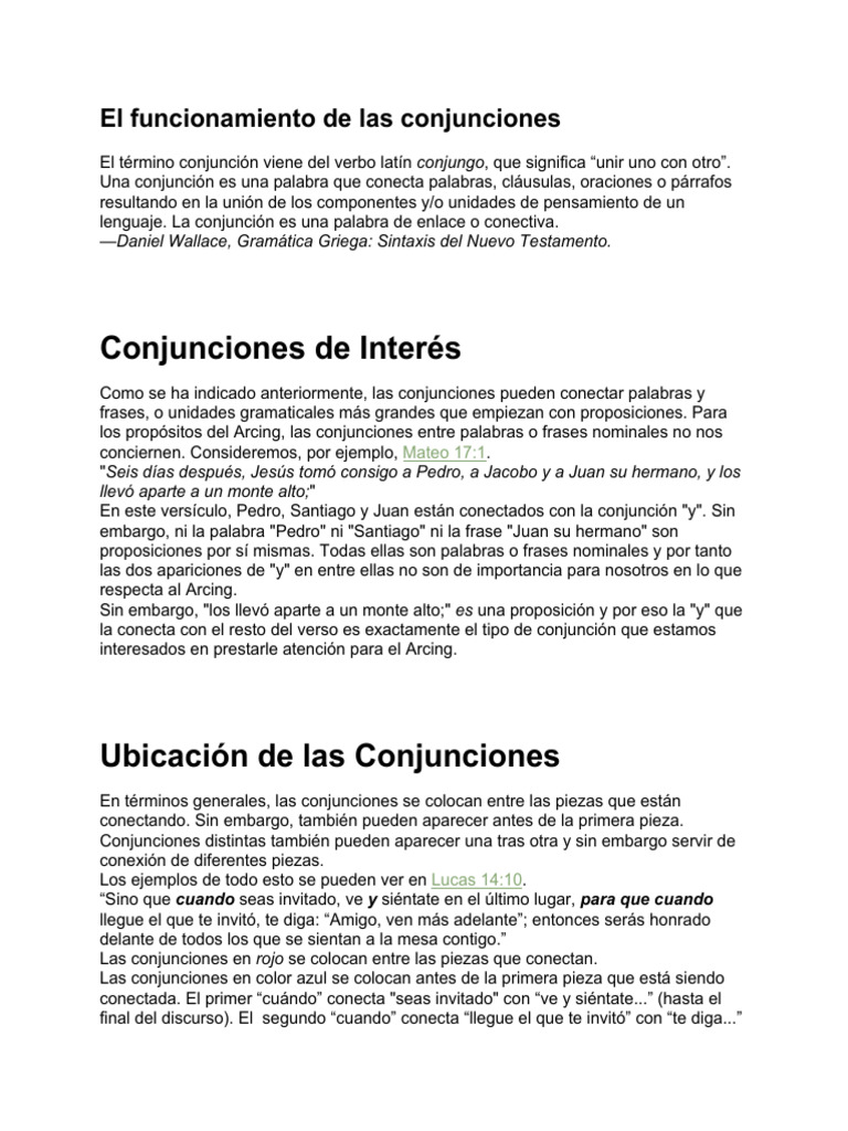 El Funcionamiento de Las Conjunciones | PDF