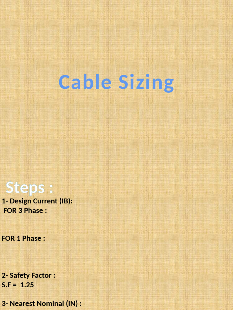 Cable Sizing | PDF