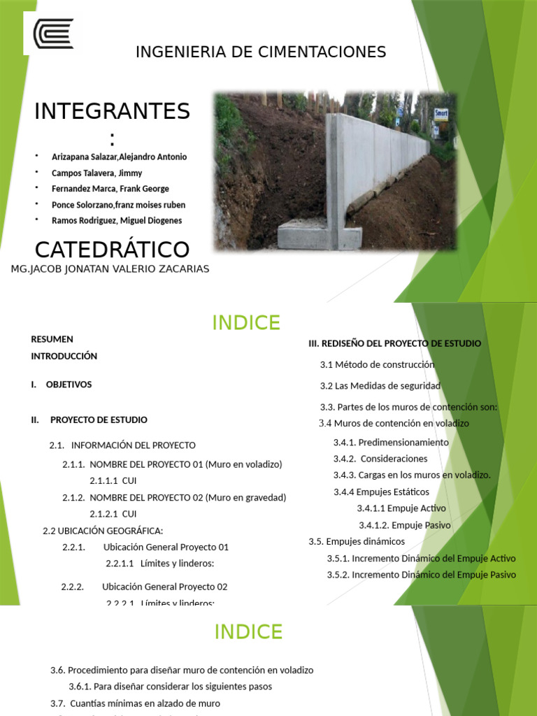 Presentacion Cimentaciones | PDF | Diseño | Hogar, jardinería y bricolaje