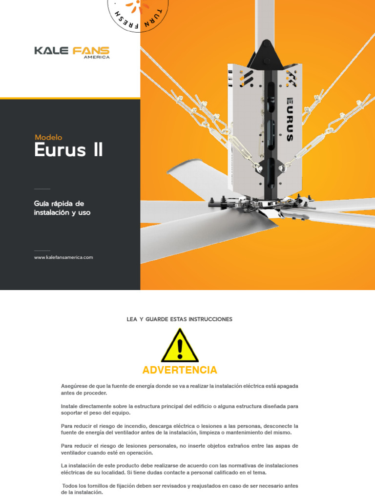 Manual - Eurus VENTILADORES KALE FANS | PDF