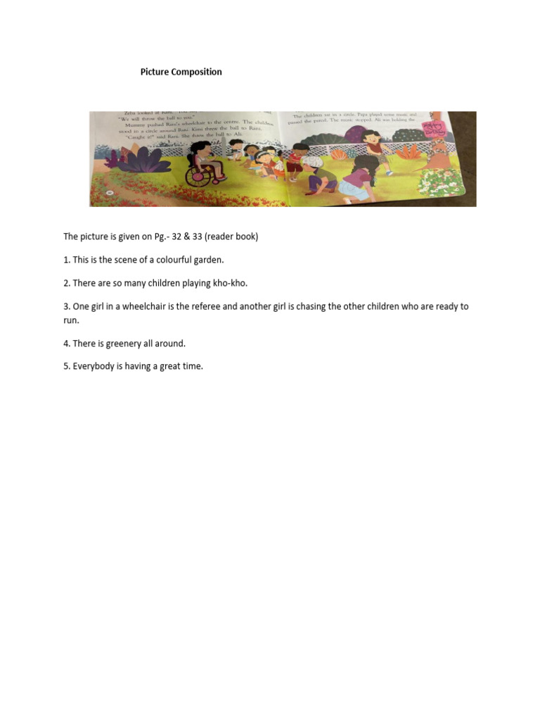Garden Scene Picture Composition | PDF