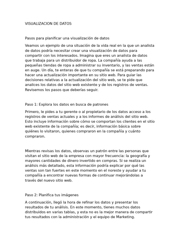 Visualizacion de Datos | PDF
