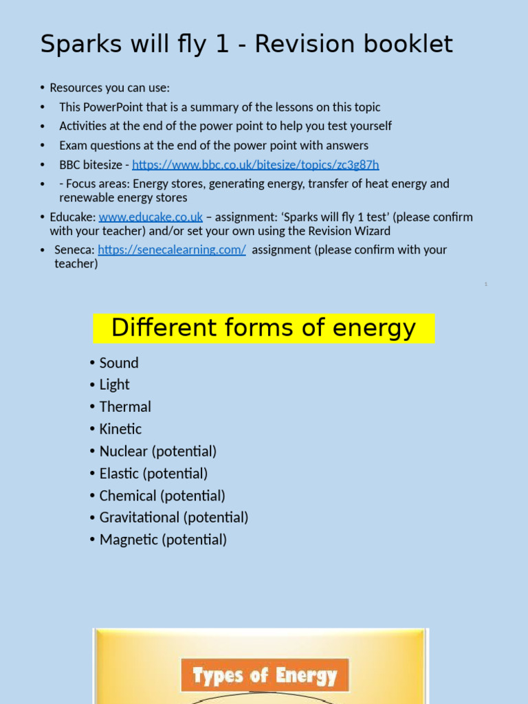 Sparks 1 Revision | PDF