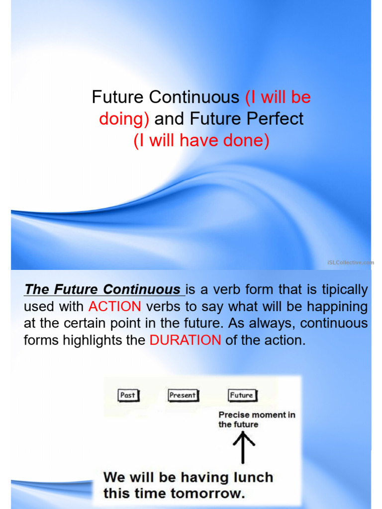 Future Perfect and Future Continuous | PDF