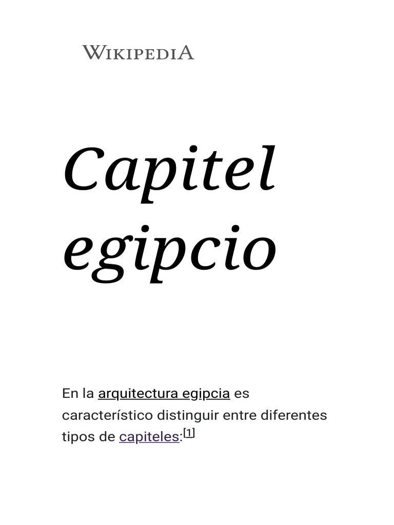 Tipos de Capiteles en Arquitectura Egipcia | PDF | Clásicos