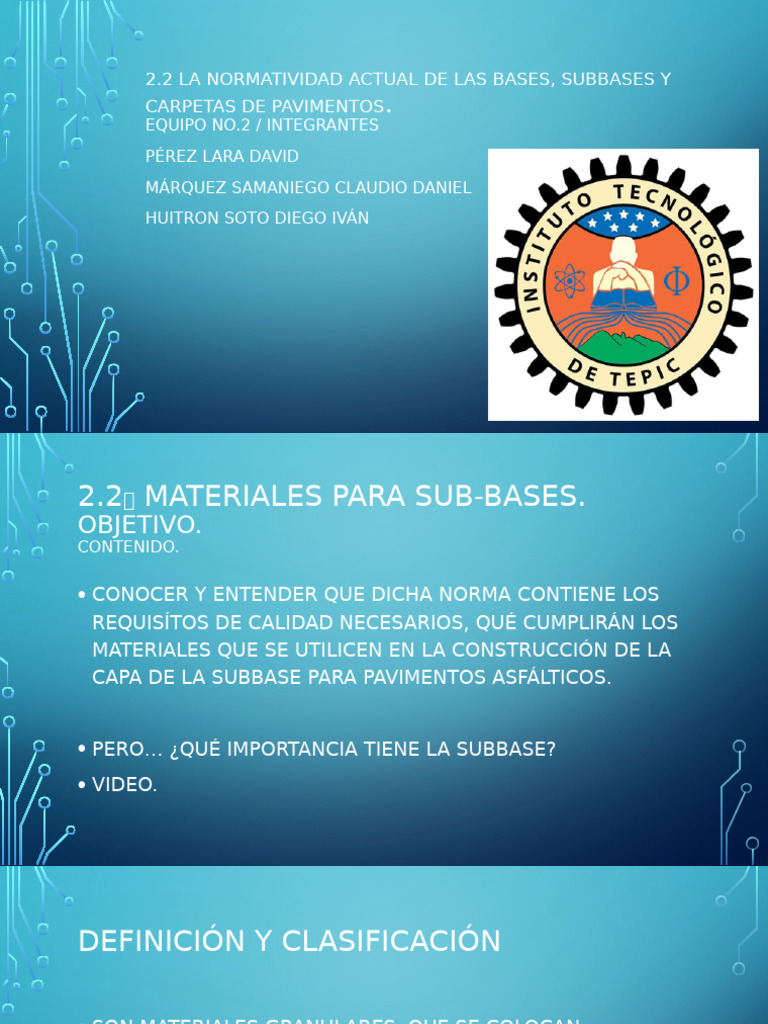 2.2 La Normatividad Actual de Las Bases, Subbases y Carpetas de ...