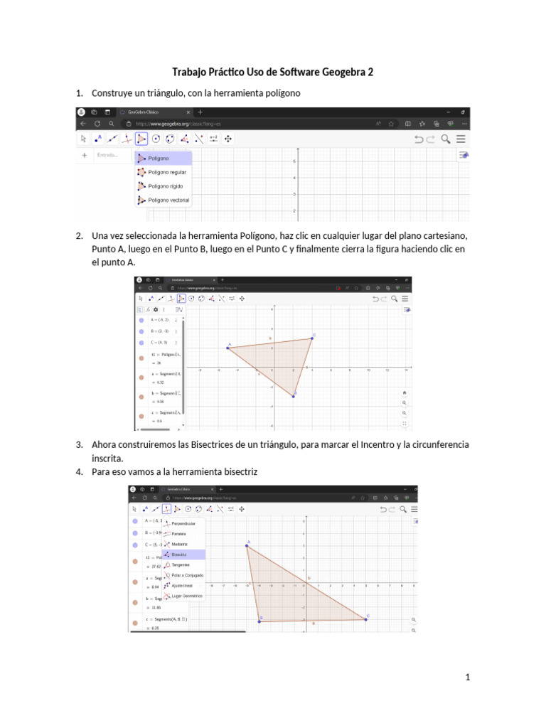Trabajo Práctico Uso de Software Geogebra 2 | PDF | Arte | Informática