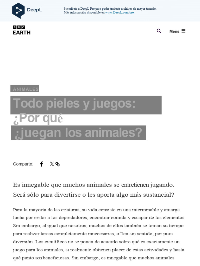All Fur and Games_ Why Do Animals Play_ _ BBC Earth es.PDF traducido | PDF