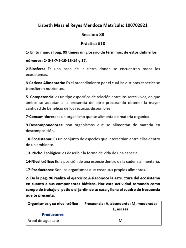 Lab Bio Practica 10 | PDF | Foreign Language Studies | Home & Garden