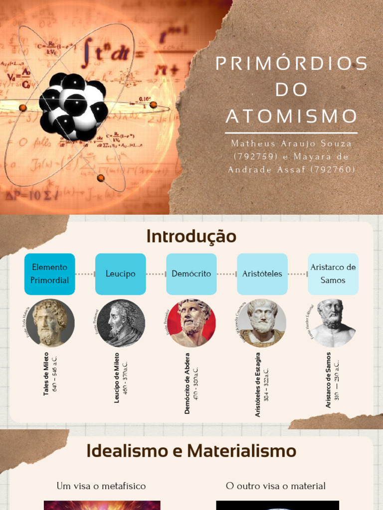 Princípios Do Atomismo - Matheus e Mayara | PDF