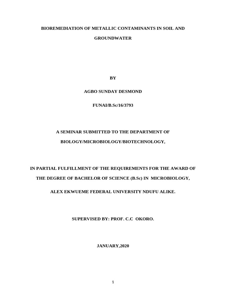 Agbo Sunday Desmond Seminar | PDF