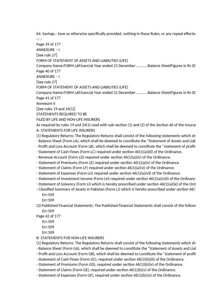 Check List of Insurance Rules | PDF