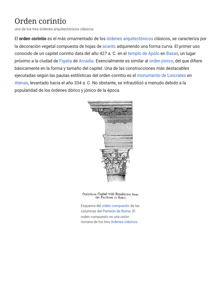 Orden Corintio | PDF | Antigua Grecia | Diseño arquitectonico