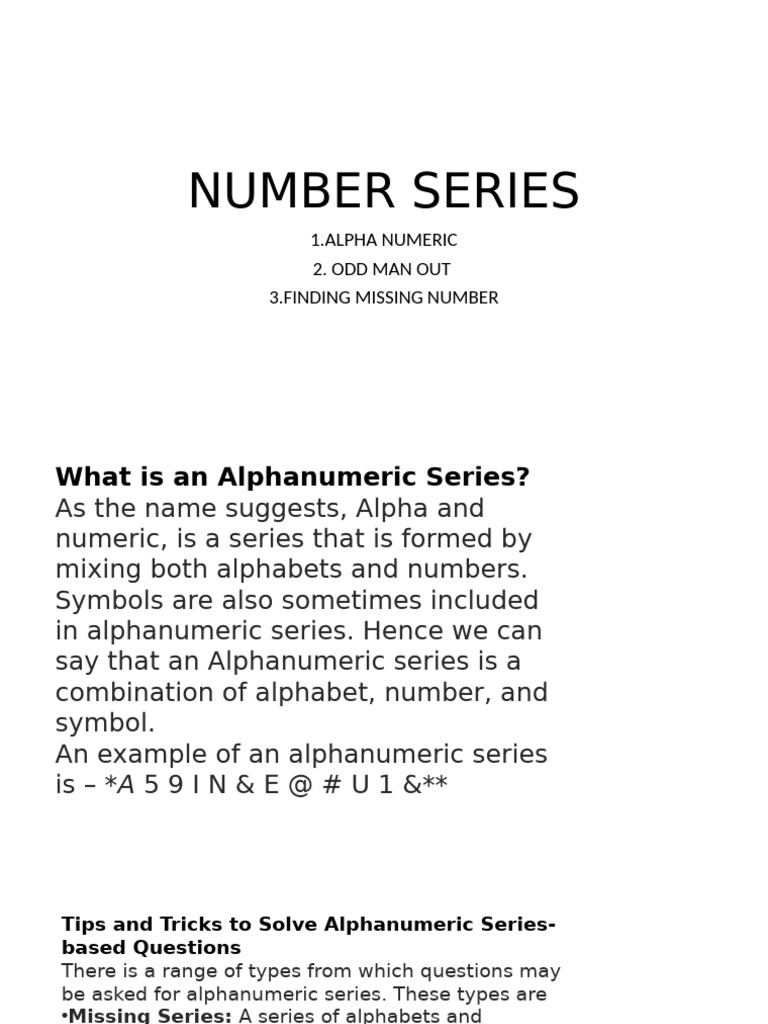 Number Series Lecture 01 | PDF