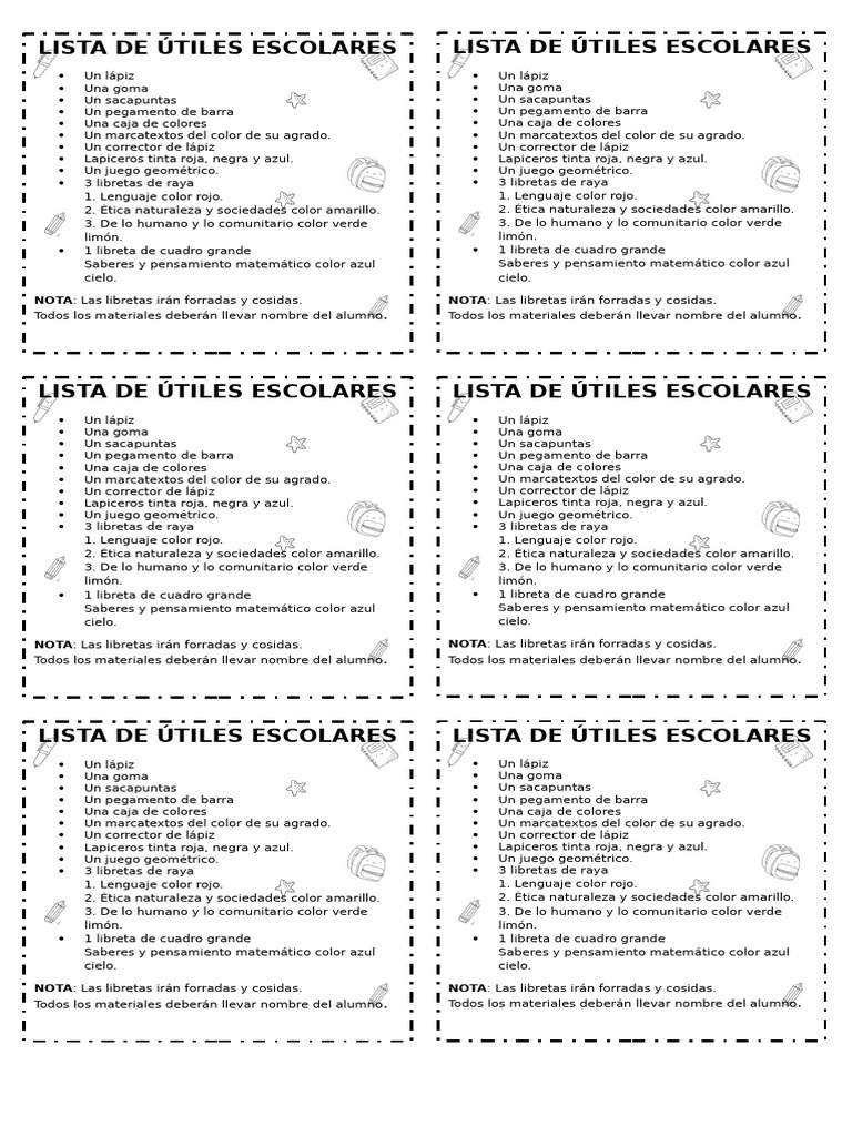 Utiles Escolares | PDF