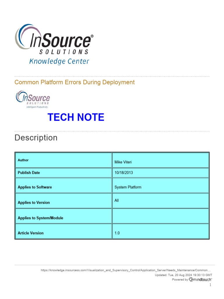 Common Platform Errors During Deployment | PDF