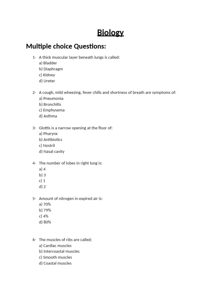 Biology Test | PDF