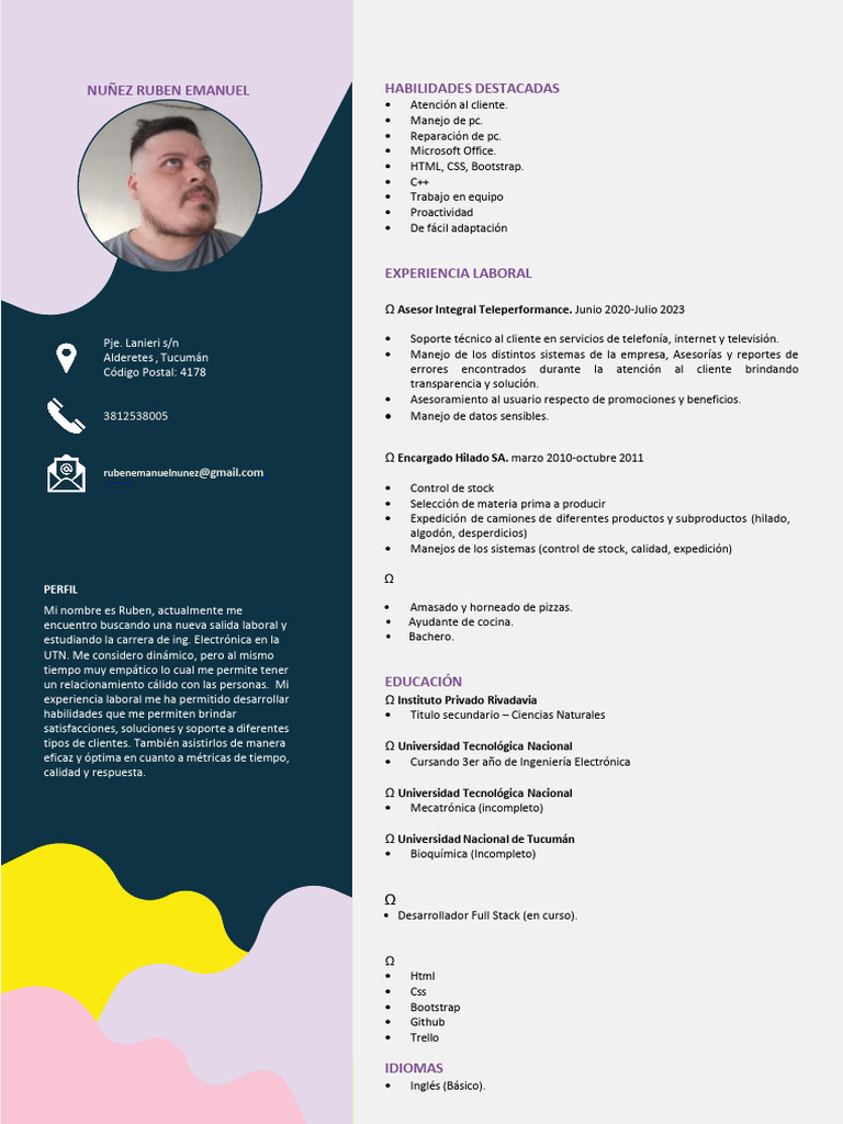 Nuñez Ruben Emanuel - CV-1 | PDF