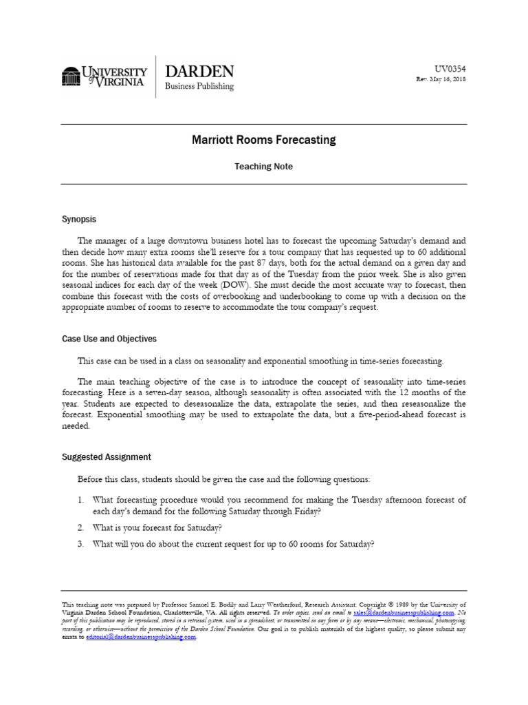 Teaching NOte - Marriot | PDF