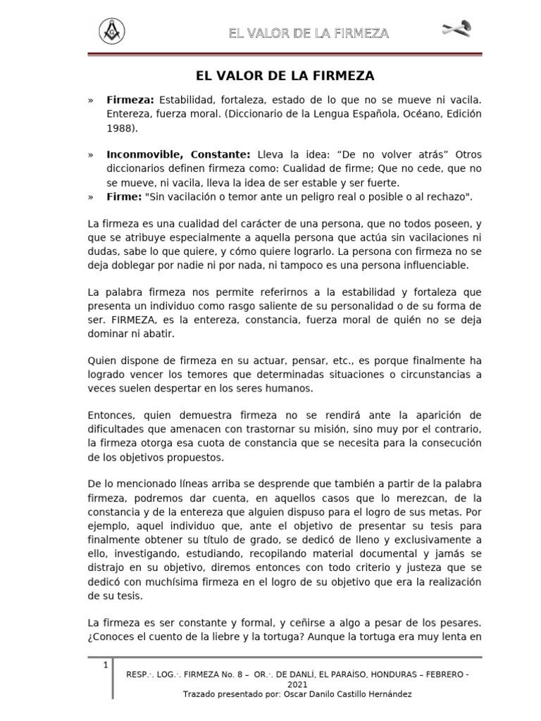 El Valor de La Firmeza | PDF