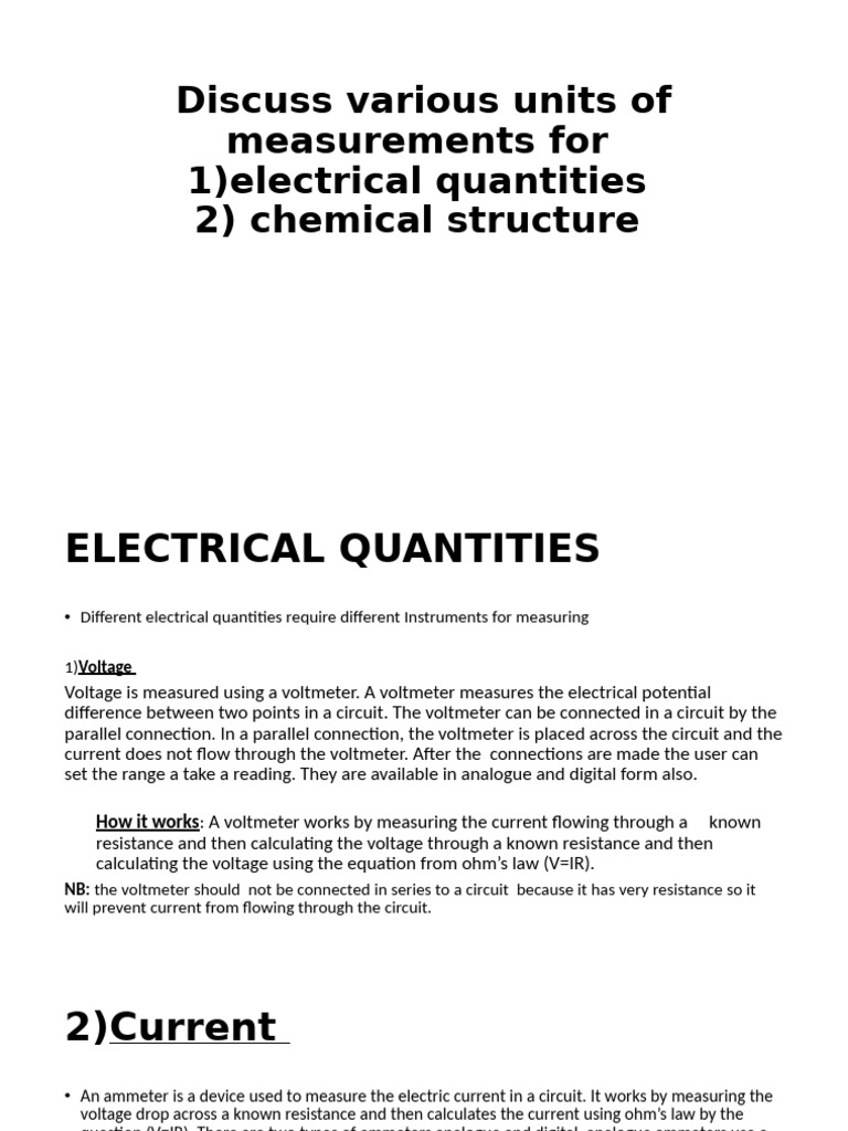 Electrical Quantities Presentation | PDF