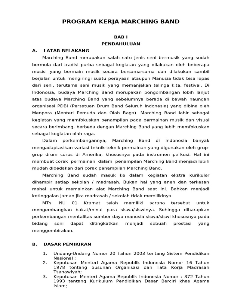 Dok. Pendukung (Marching Band) | PDF