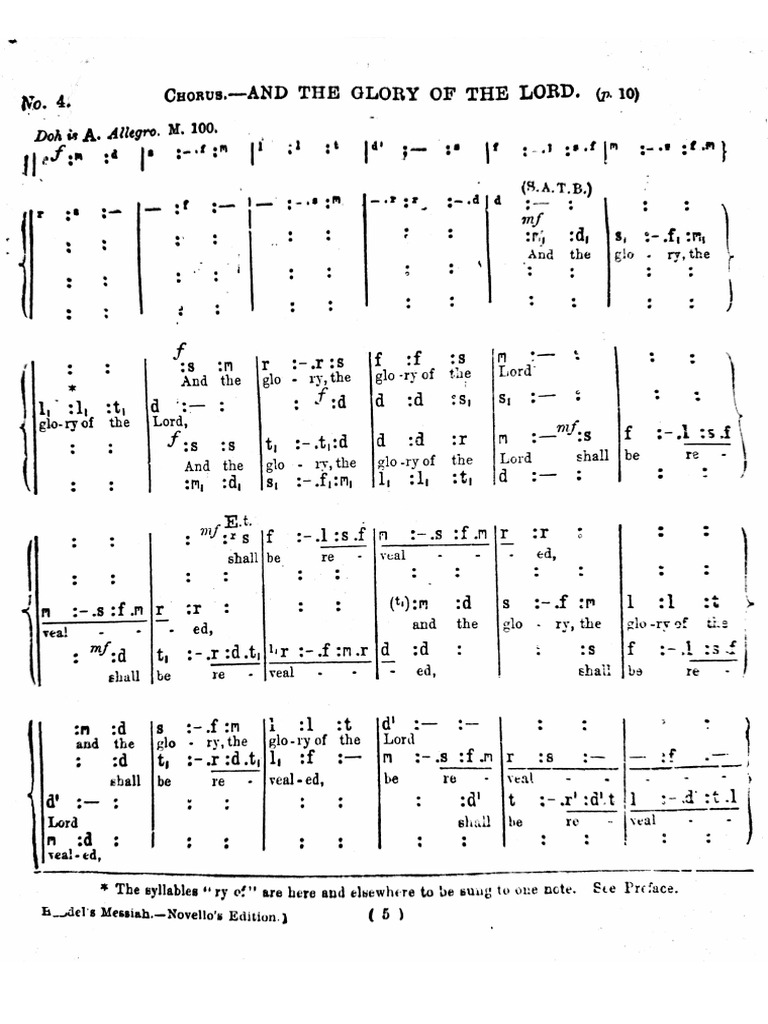 And The Glory Tonic Solfa | PDF