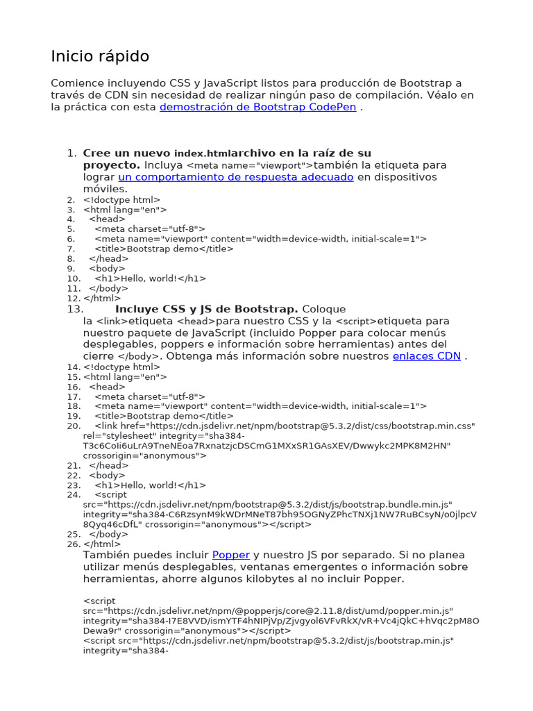 Codigos Bootstap | PDF