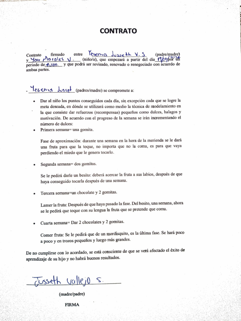 Contrato Contingencias Conductual | PDF | Modificación de ...