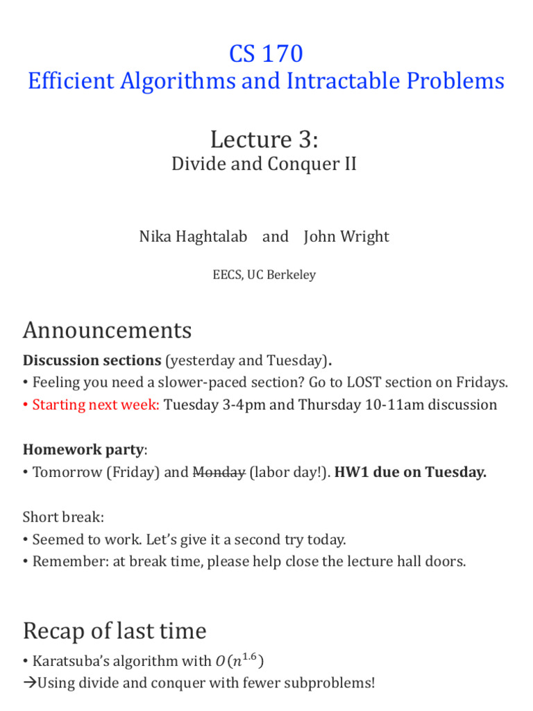 03 divide-conquer-II Annotated | PDF