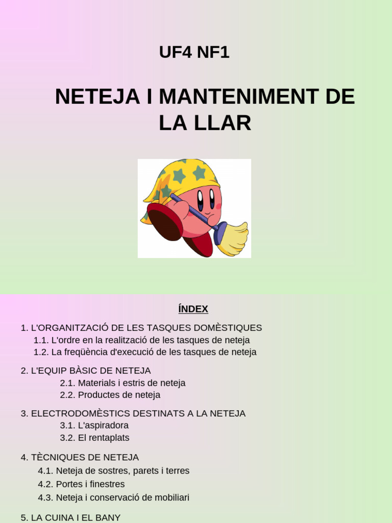 Uf4 Nf1 Neteja I Manteniment de La Llar | PDF