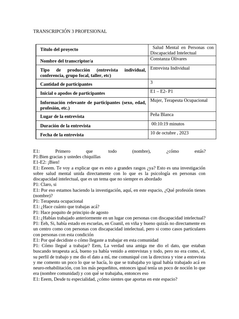 Transcripción 3 Profesional | PDF