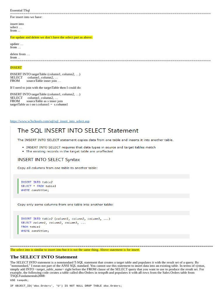 Essential TSQL | PDF