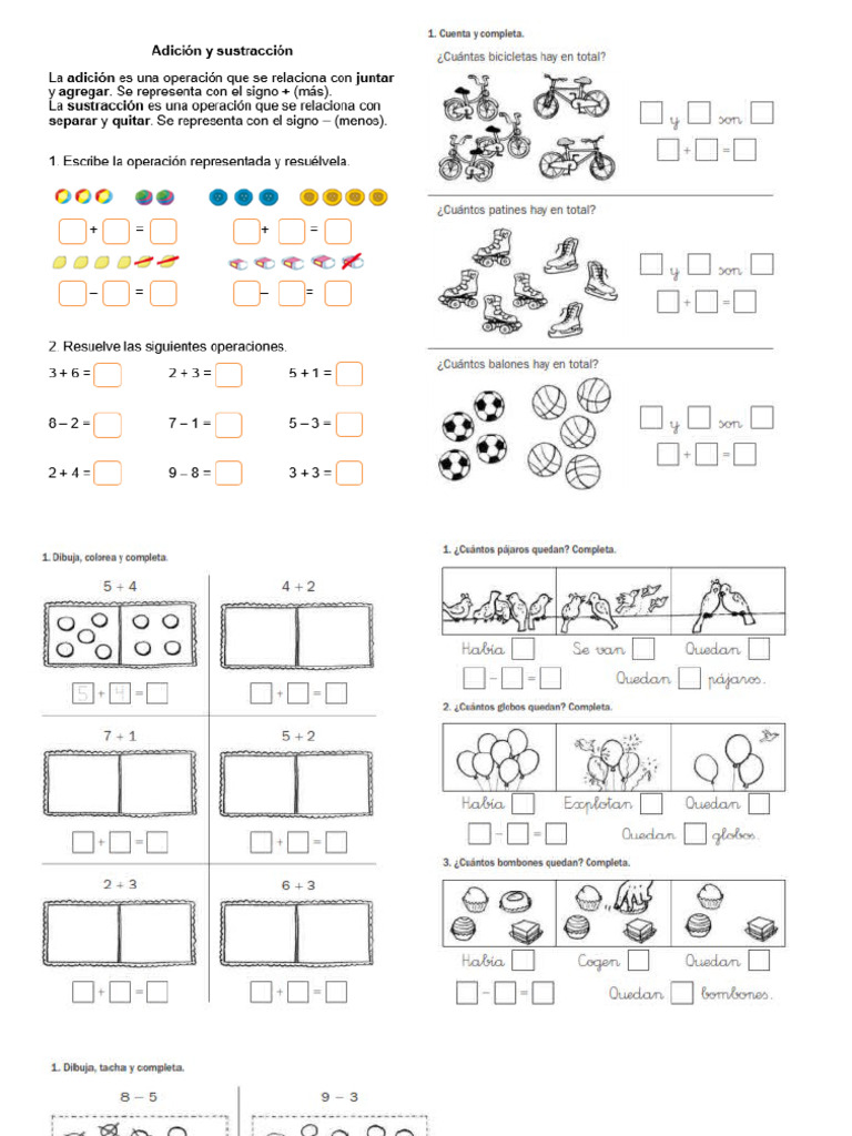 Adiciones y Sustracciones | PDF