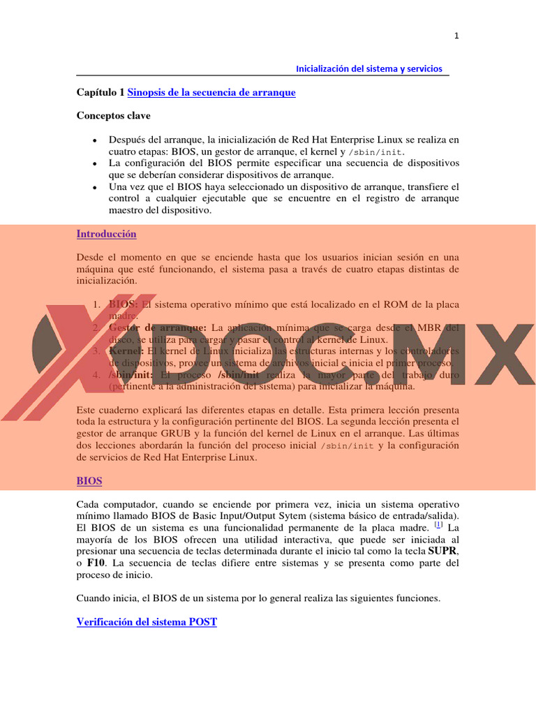 Xdoc - MX Capitulo 1 Sinopsis de La Secuencia de Arranque Conceptos Clave | PDF
