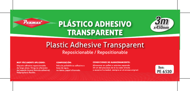 Etiqueta - Plastico Adhesivo 3 Mts X 450 MM Curvas | PDF