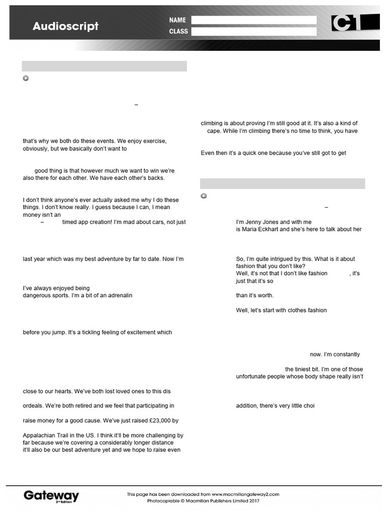 C1 Tests Audioscript | PDF | Exploration | Age Of Discovery