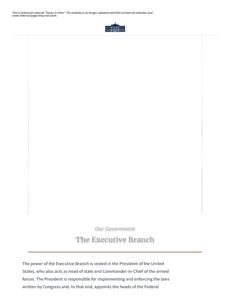 The Executive Branch - The White House | PDF