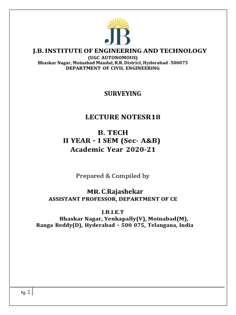 Surveying Notes | PDF | Surveying | Observational Error