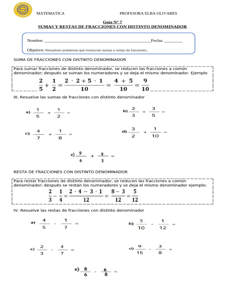 Guía N °7 + - Dis Deno 5° | PDF