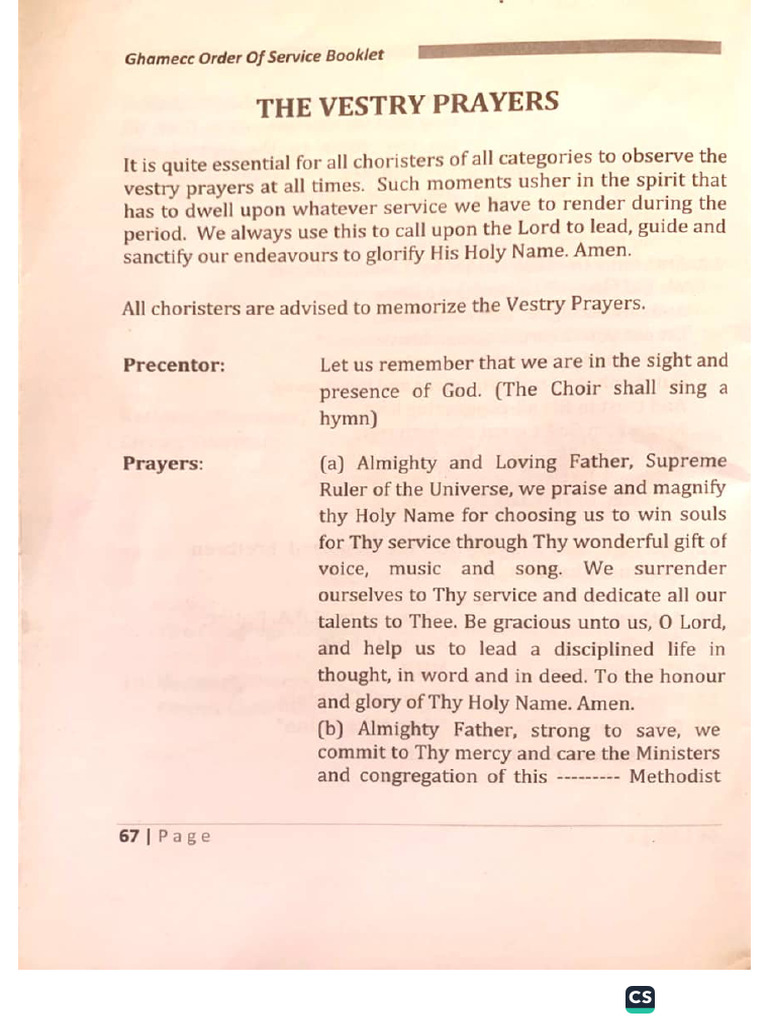 The Vestry Prayers | PDF