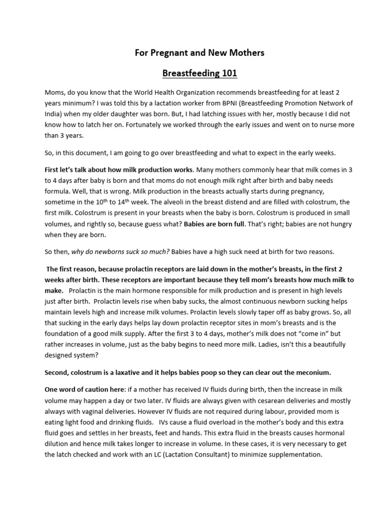 Breastfeeding 101 | PDF
