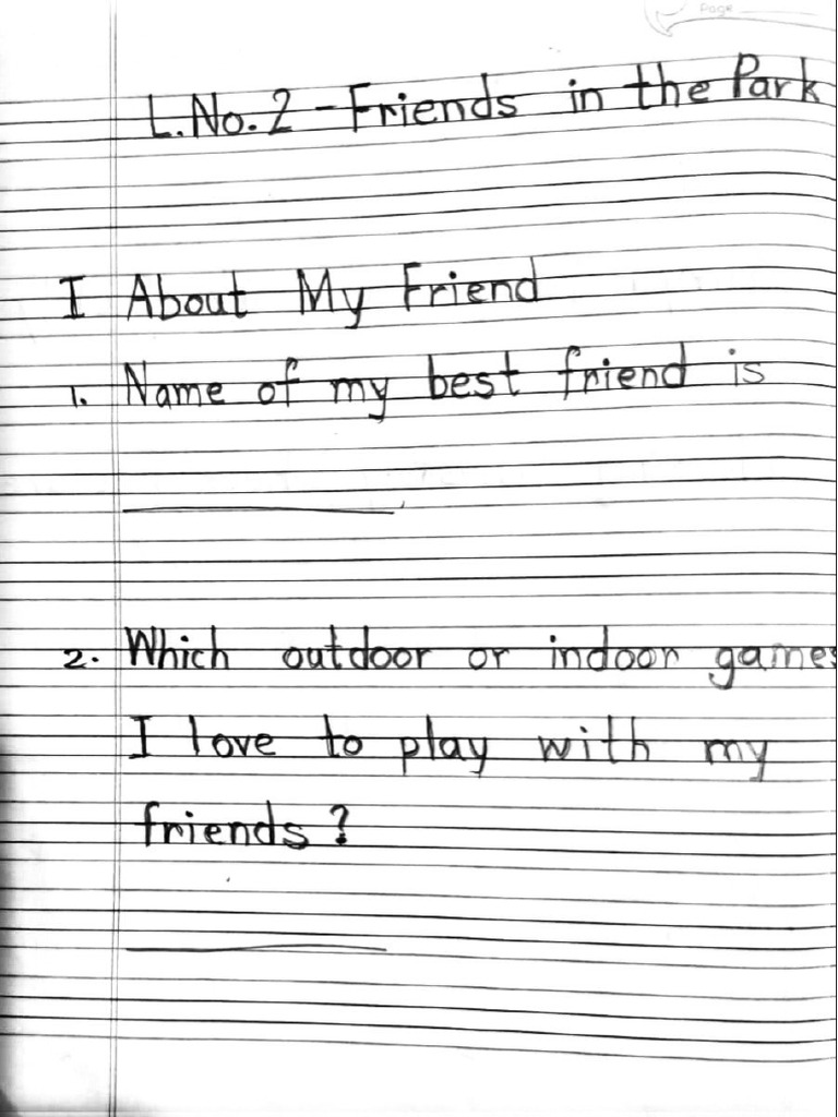 English-L.no.2-Friends in The Park. | PDF