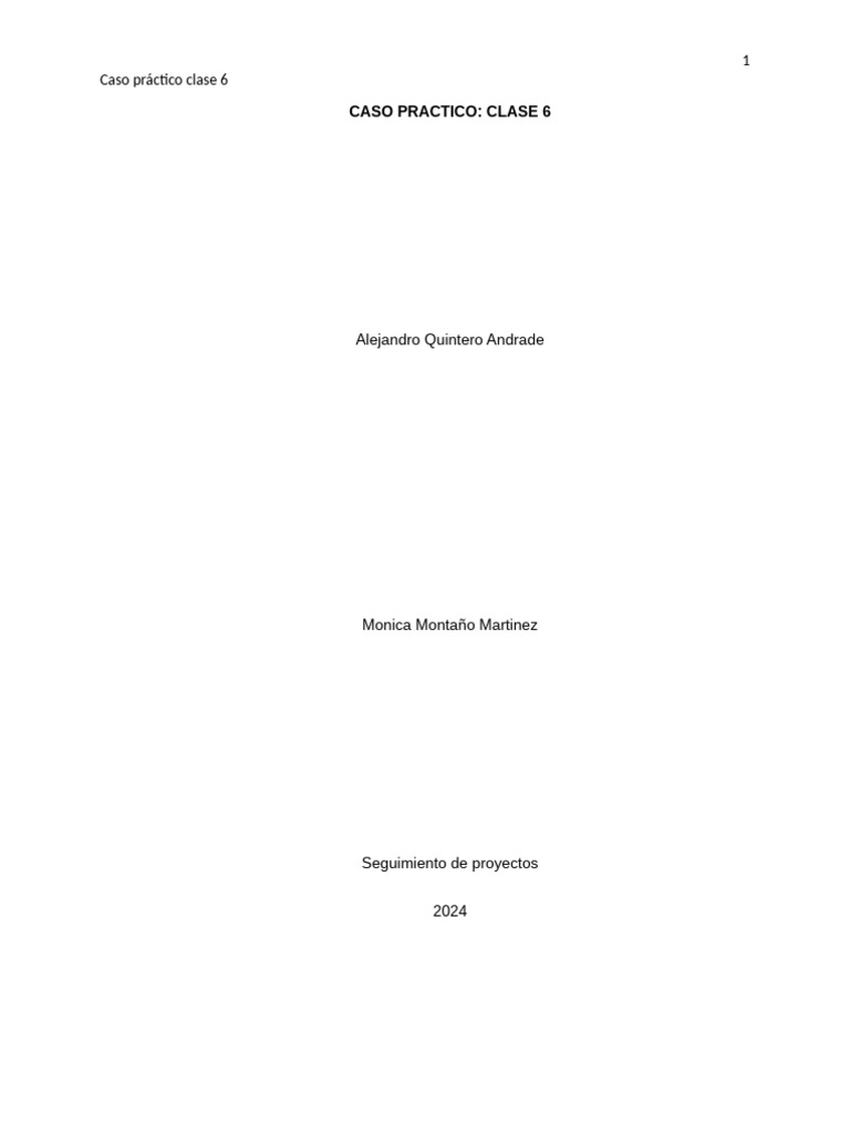 Seguimiento de Proyectos - Caso Practico Clase 6 | PDF