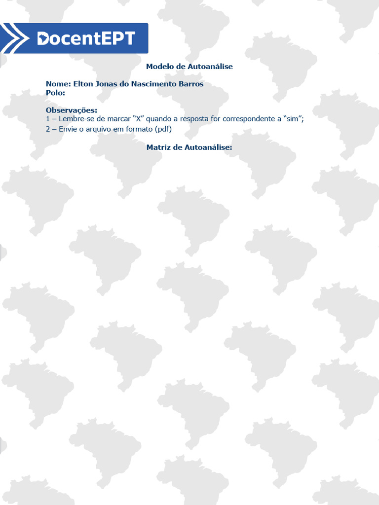 Cópia de Modelo Da Matriz de AutoanÃ¡lise | PDF | Carreira e Crescimento