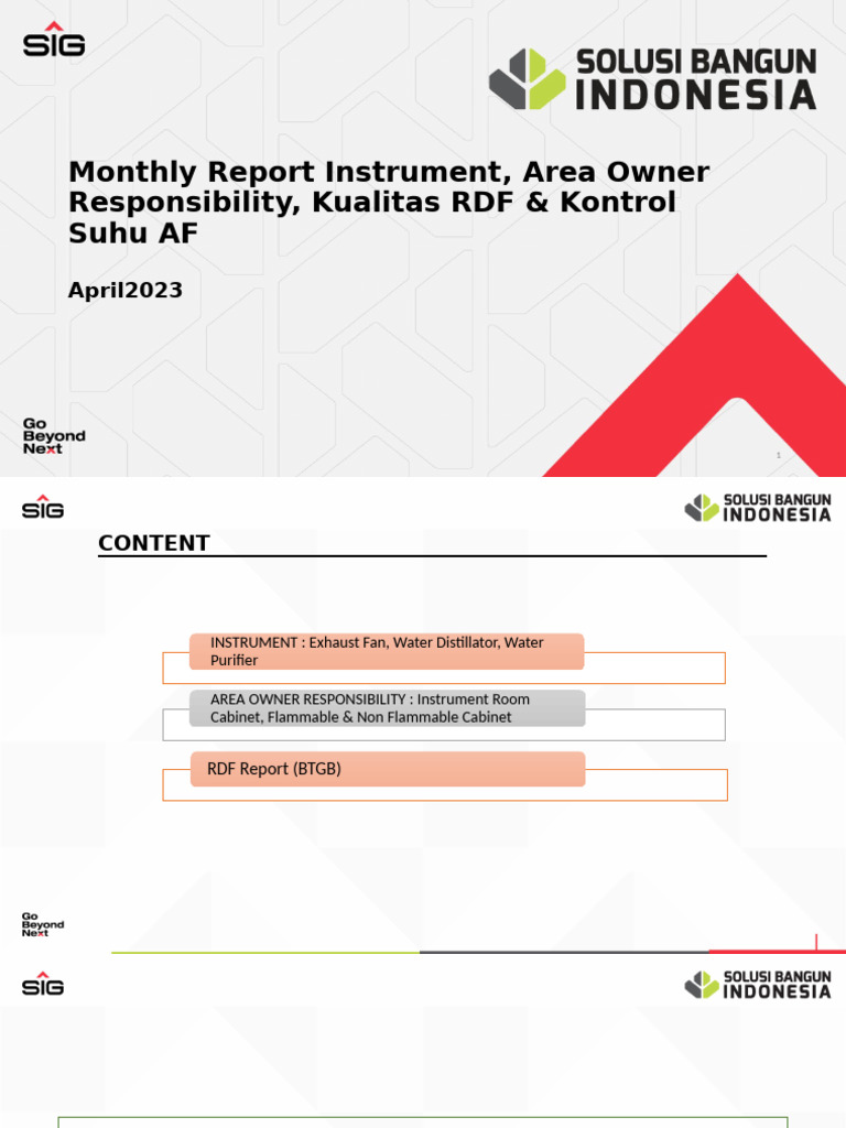 Monthly Report Housekeeping Kualitas Rdf Bulan April 2024 Pdf