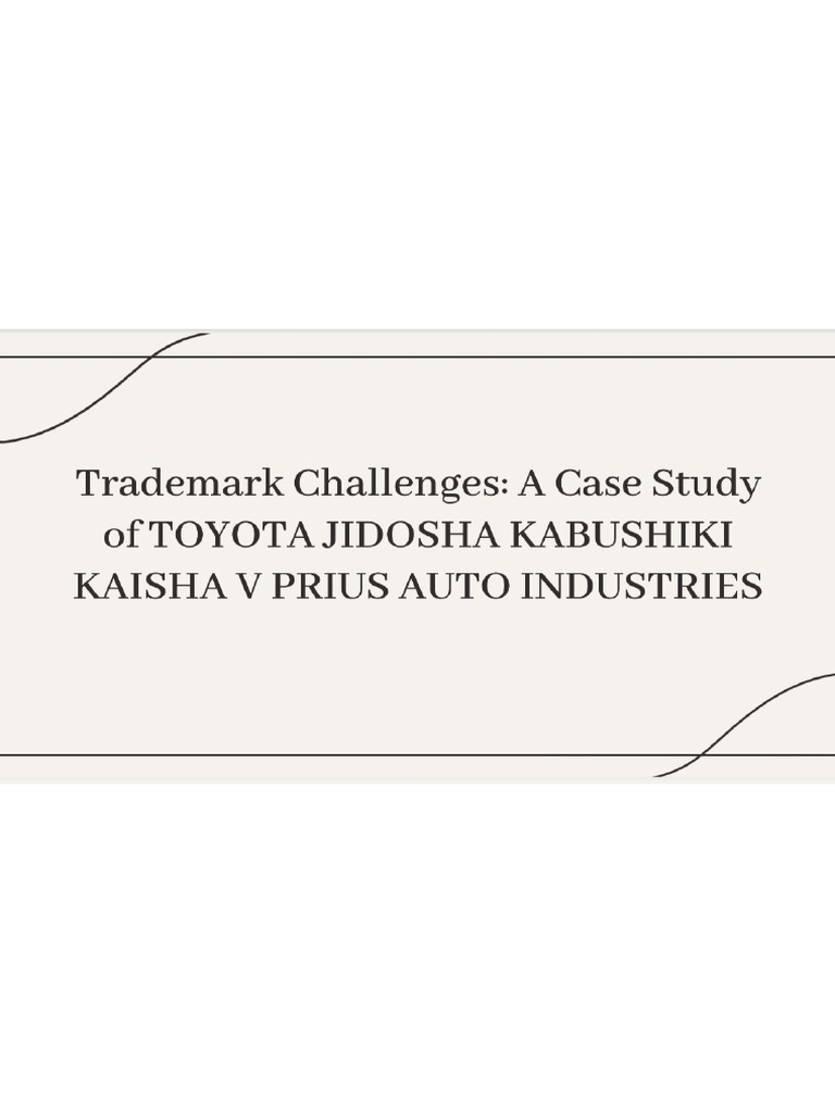 Slidesgo-Trademark-Challenges-A-Case-Study of Toyota | PDF